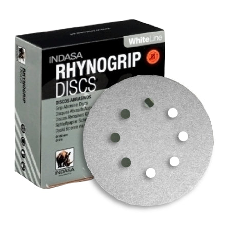 Indasa 5" Rhynogrip WhiteLine 8-Hole Vacuum Sanding Discs, 55 Series ...