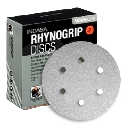 Indasa 6" Rhynogrip WhiteLine 6-Hole Vacuum Sanding Discs, 62 Series ...